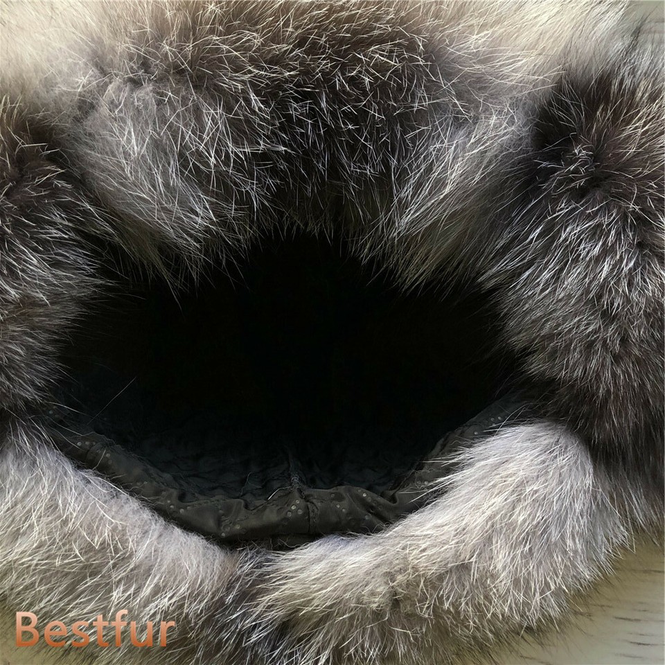 Male Full Covered Real Fox Fur Hat Russian Ushanka Hat Cossack Warm ...