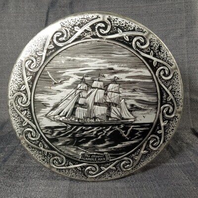 Vintage Old Spice Hammered Tin Nautical Sailing Ship Logo / Clipper Ann ...