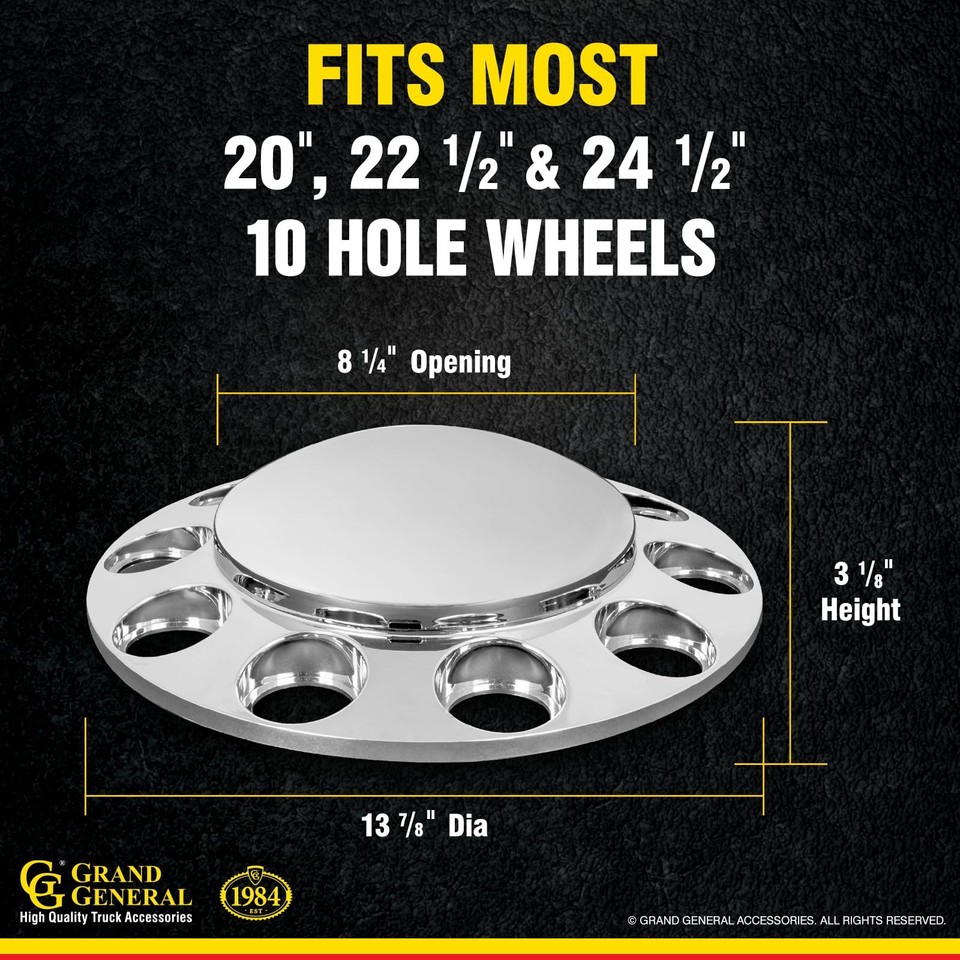 GG Grand General 40131 3 inches Chrome Plated ABS Front Axle Kit w/Push ...