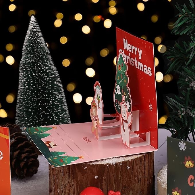 Christmas Cards 12 Pack 3D Pop-Up| Small Greeting Cards with Envelopes ...