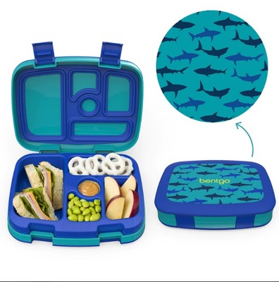 5 x Bentgo Kids Prints Lunch Box Container Storage Shark (Blue/Teal ...