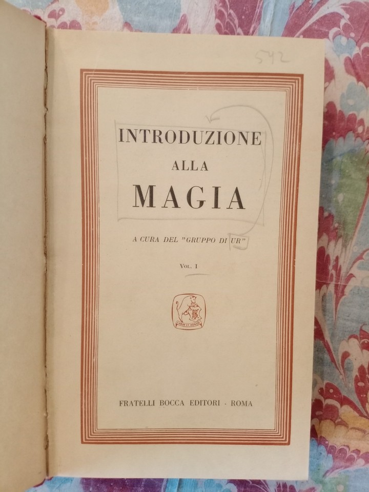 Gruppo Ur Introduction Magic 1955 Mouth Evola Esotericism Alchemy Occultism | eBay