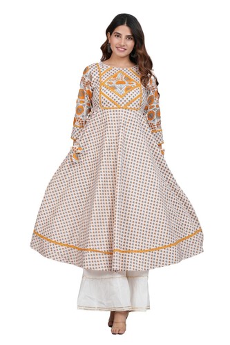 YASH GALLERY Plus Size Floral Anarkali Kurti, Multi-Color Ethnic Wear ...