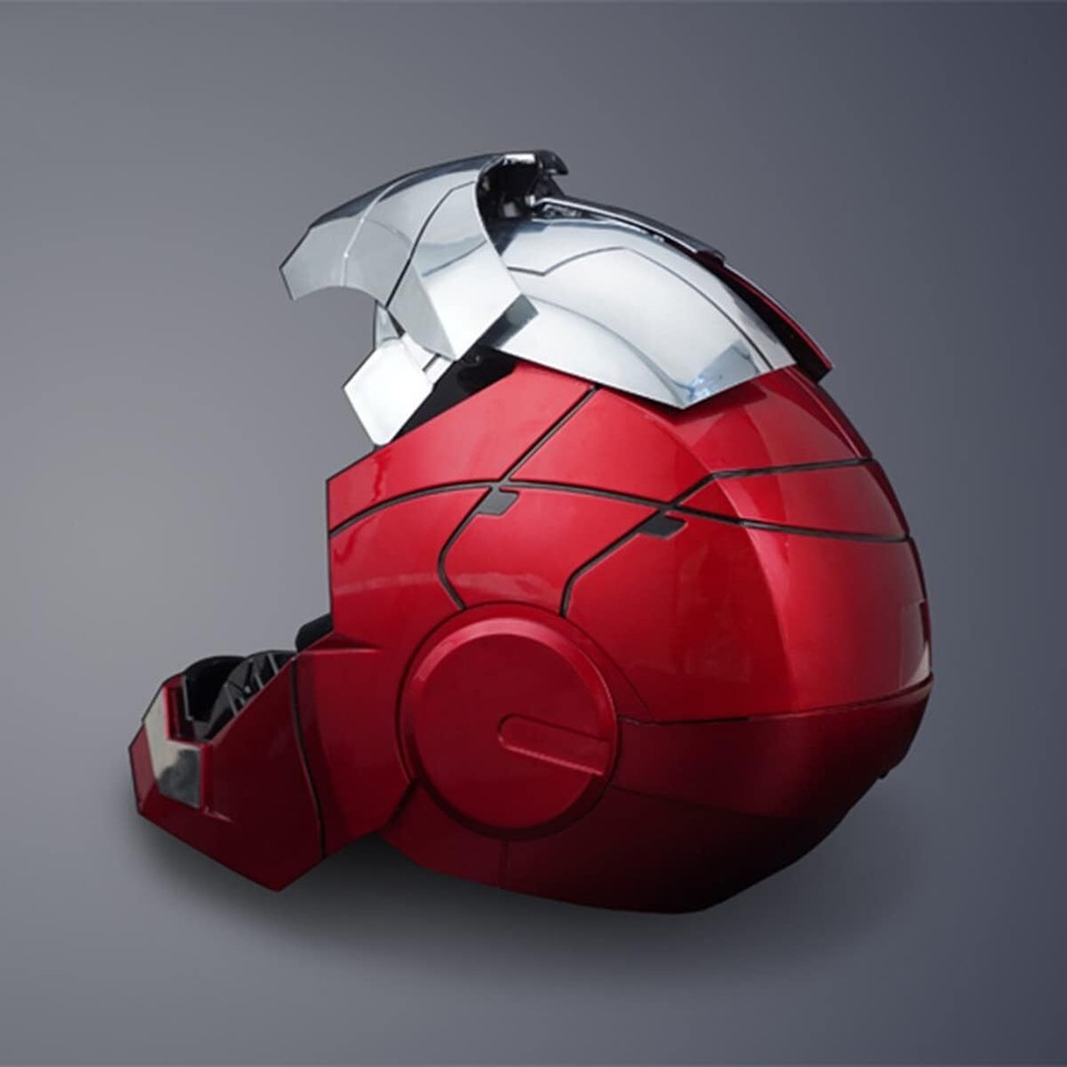2025 Iron Man MK5 1:1 Helmet Wearable Voice-control Mask Cosplay Silver ...