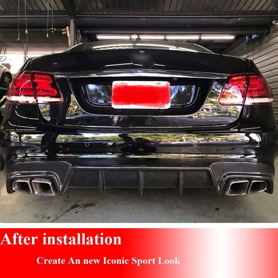 For Benz W212 E250 E350 E63 Sedan 2013-2015 REAL CARBON Rear Bumper ...