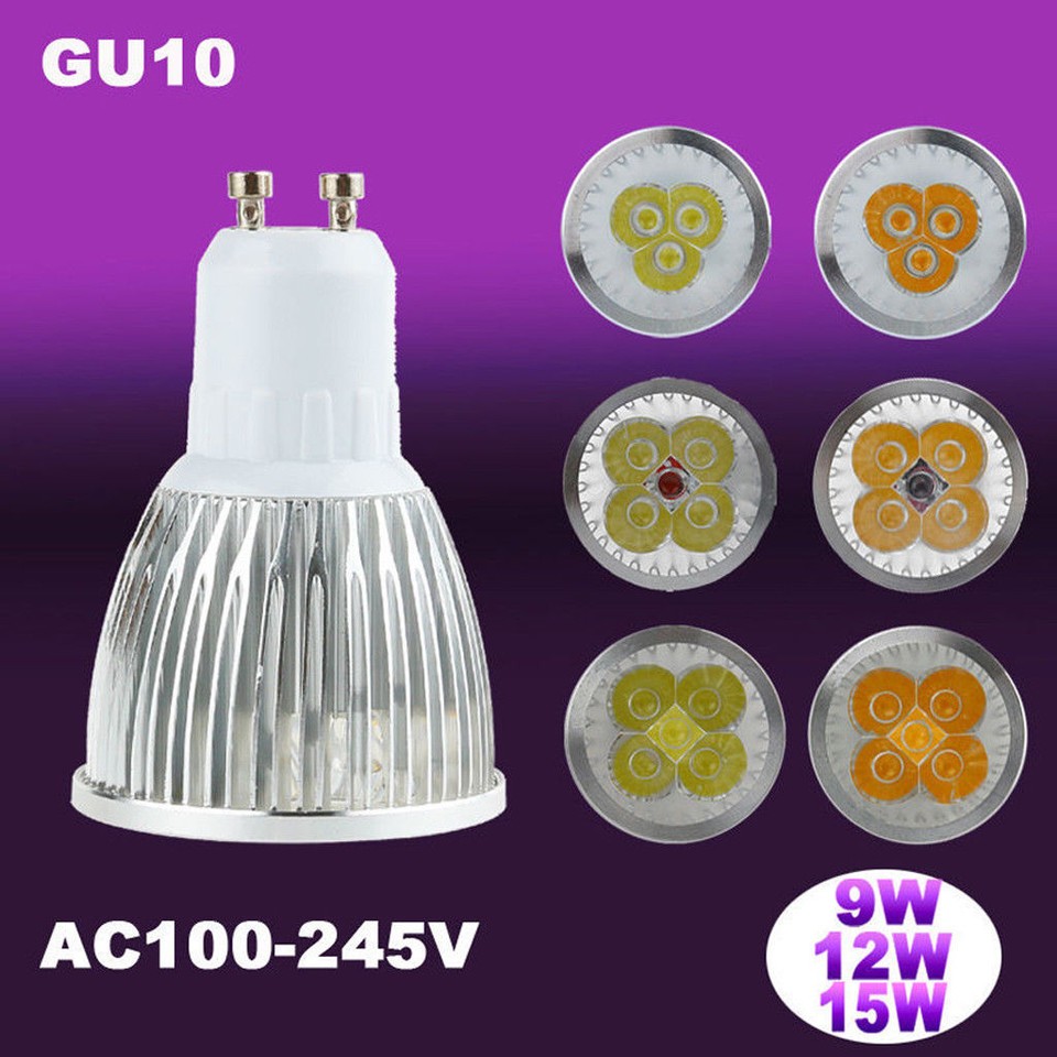 LED Spotlight 9W 12W 15W Dimmable MR16 GU10 E27 E14 Bulb Lamp Downlight ...