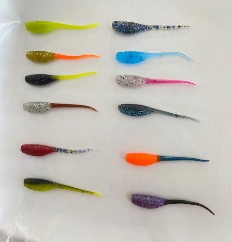 CRAPPIE SLAYER BAITS W/ CONTAINER, INCLUDES 120 EA 3" CRAPPIE SWIMBAITS ...