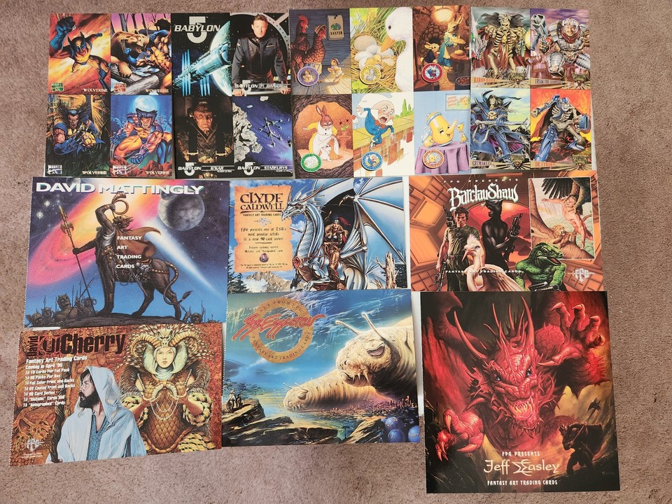 1990s Promo Card Lot of 44 uncut sheets/Large cards and 109 individual ...