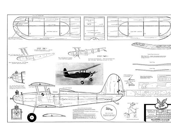 Bi-Hawk Sport Biplane 30" WS RC Model Airplane Printed Plans Templates ...