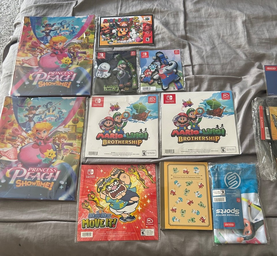 My Nintendo Rewards Merchandise Huge lot (24 items brand new and sealed ...