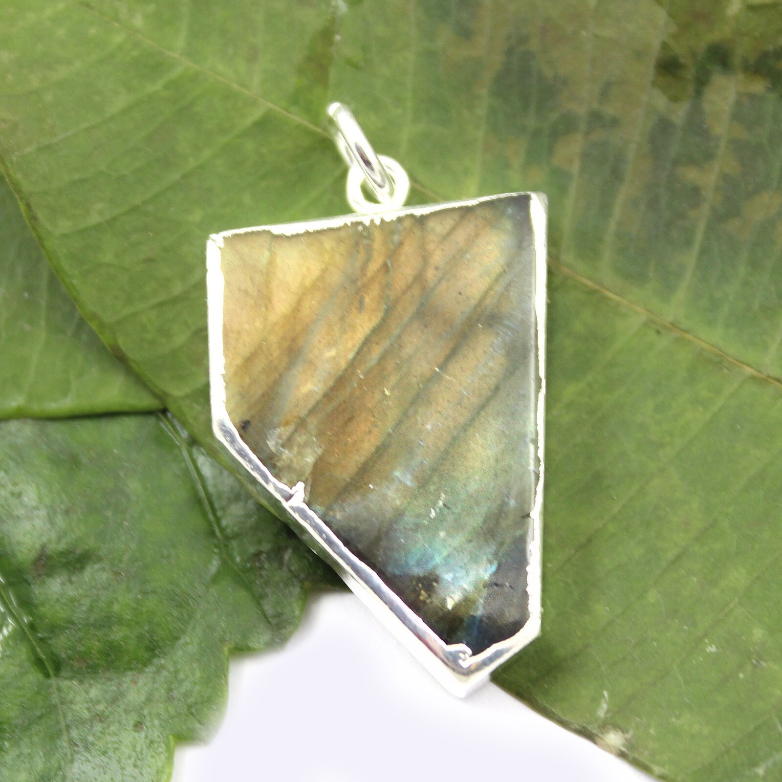 Natural Real Spectrolite Fire Labradorite Silver Plated Pendants Gifts ...