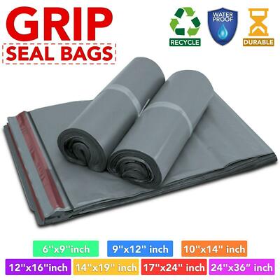 Self Seal Grey Poly Bags Strong Grip Plastic Bags For Mailing Postage ...