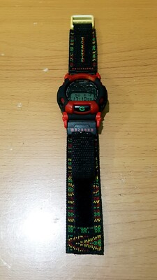 G-Shock Vintage DW-002 Power-G RED Rastafarian Reggae Japan Cloth Band ...