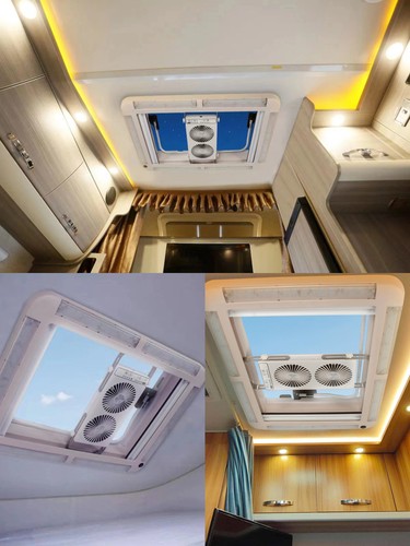 RV Motorhome Van Silent Side Roof Fan Vent Double Reversible Airflow ...