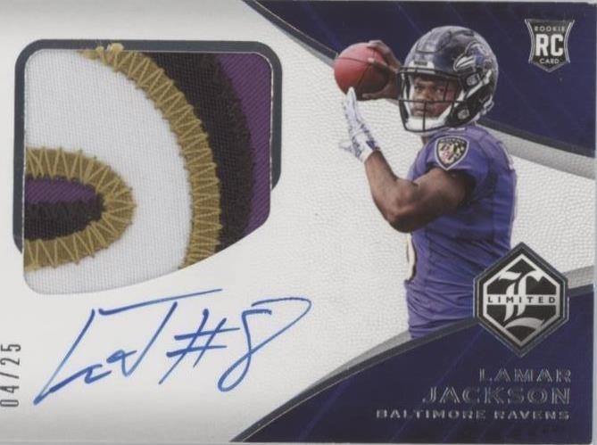 2018 Panini Limited - Rookie Patch Autograph Variation Lamar Jackson ...