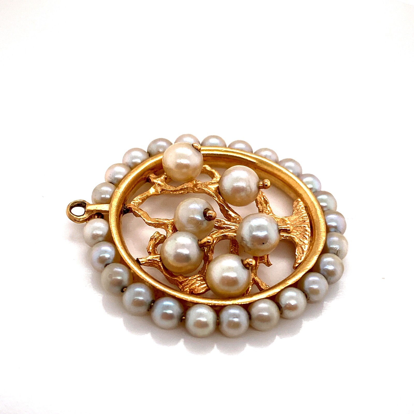 Vintage Tree of Life Pearl Pendant 14k Gold 10.3 grams Hand-Made Estate ...