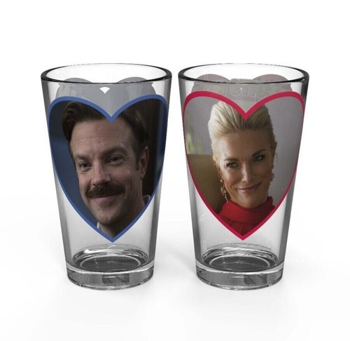Ted Lasso 16 oz Double Sided Glassware Set Valentine Theme 2 Glasses ...