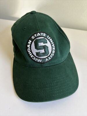 Vintage Michigan State Spartans MSU Adjustable Dad Hat Cap Tan American ...