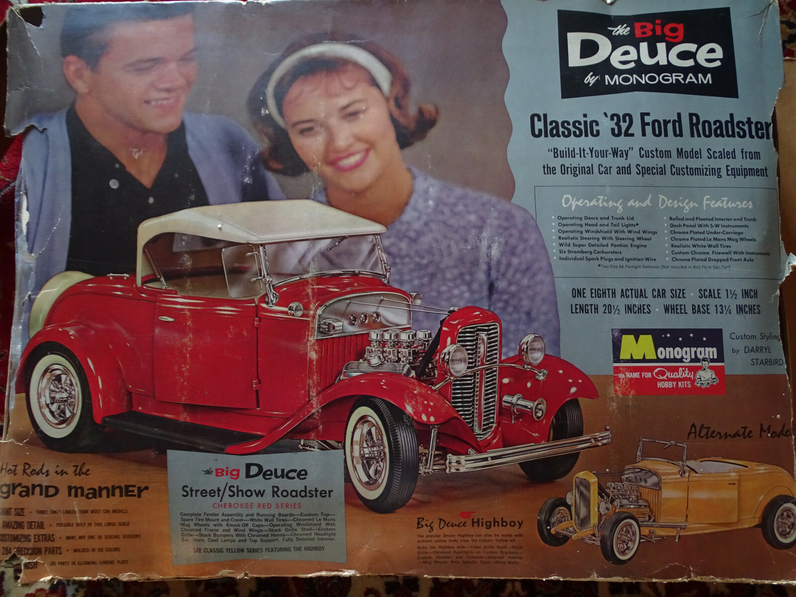 MONOGRAM BIG DEUCE FORD ROADSTER 32 SCALA 1:8 DAS ORIGINAL unused NOS ...