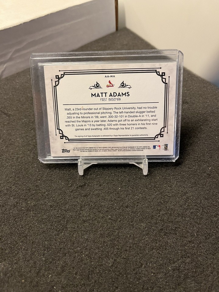 Matt Adams 2014 Topps Museum Collection Archival Autographs AA-MA St ...
