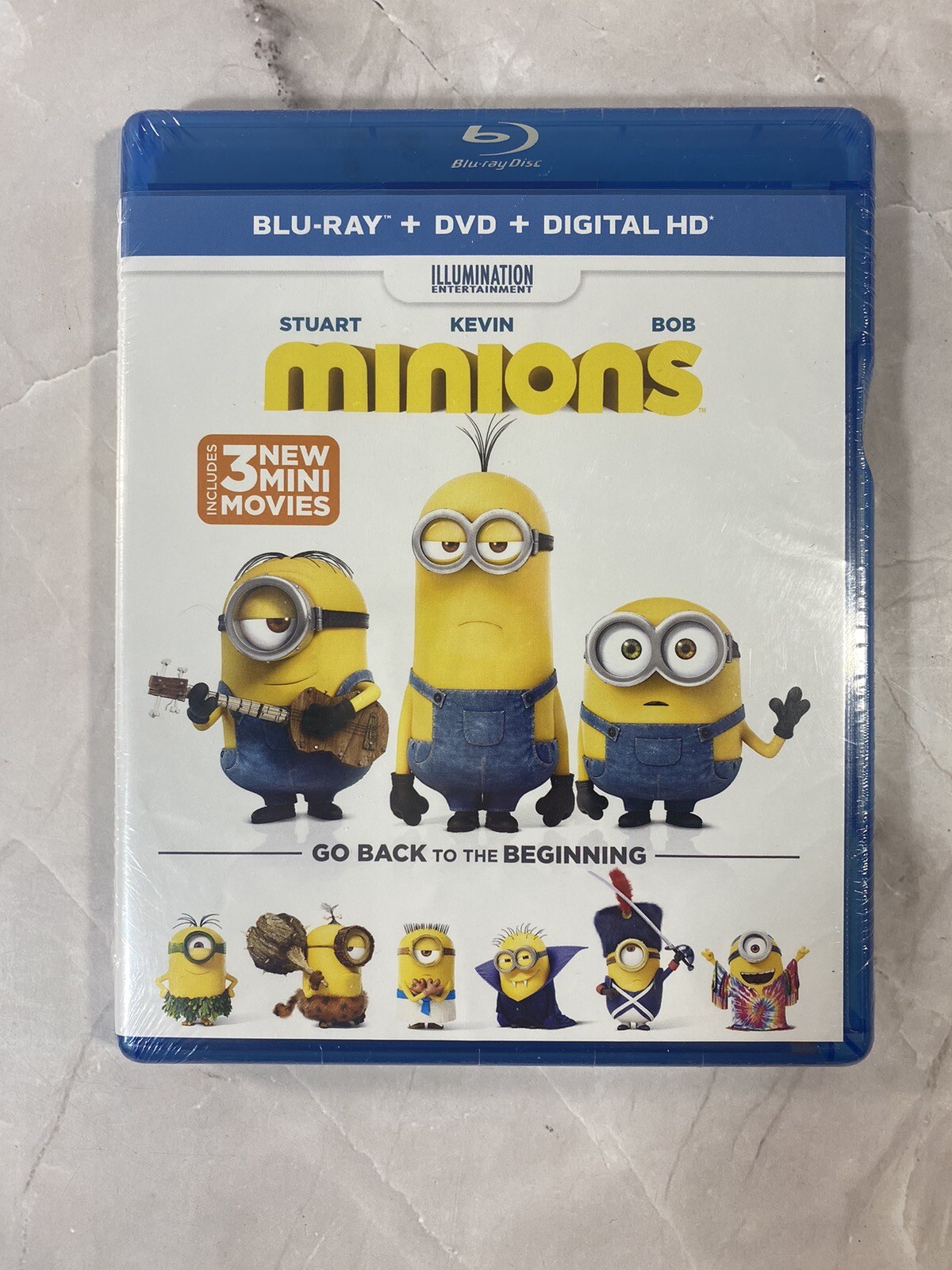 Minions (Blu-Ray, DVD, Digital, 2015, 2-Disc Set) + 3 Mini Movies ...