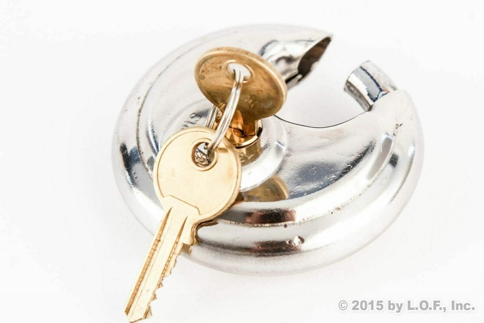 (3) Stainless Steel Armor Disc Padlocks Trailer / Self Storage Keyed ...