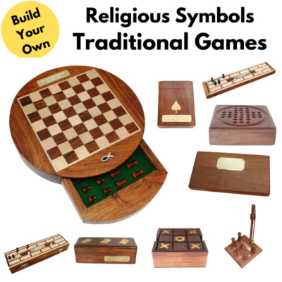 Religious Symbols Traditional Wooden Games With Free Engraving | eBay UK