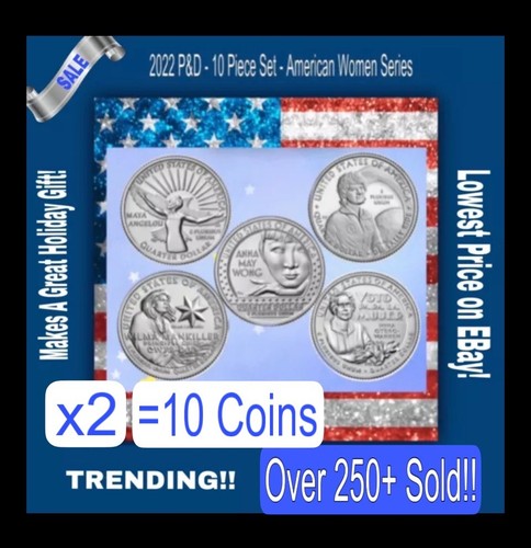 2022 P &D American Women Quarters-UNC-US Mint-complete full set of 10 ...