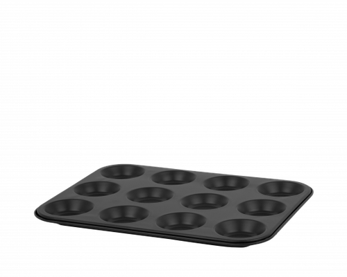 Non stick steel 12 cup shallow fairy cake, bun, tart, baking tray mince ...