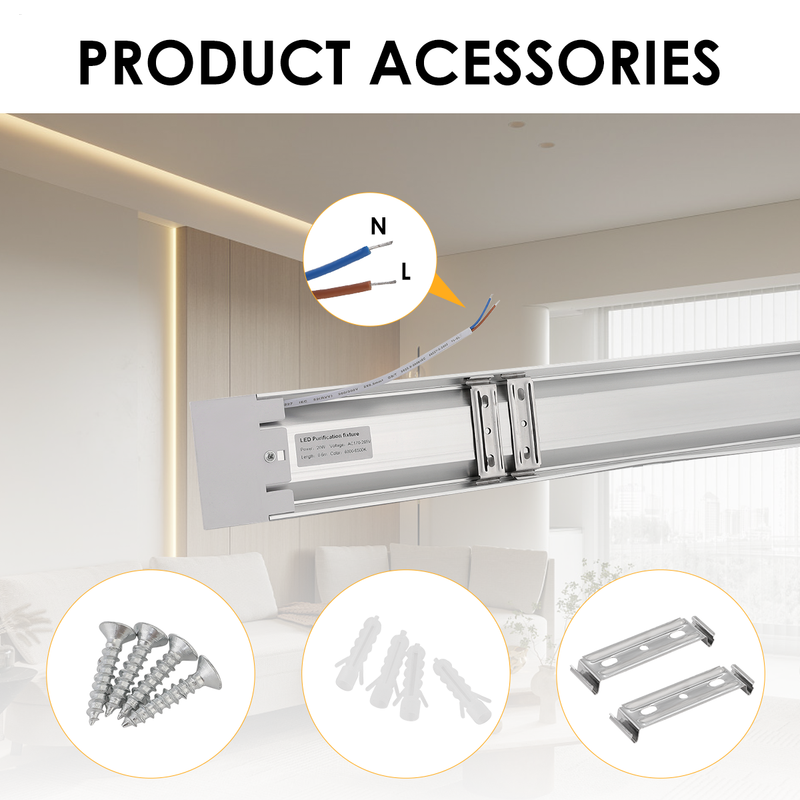 5FT LED Strip Lights Batten Tube Light Office Shop Garage Ceiling Lamp ...