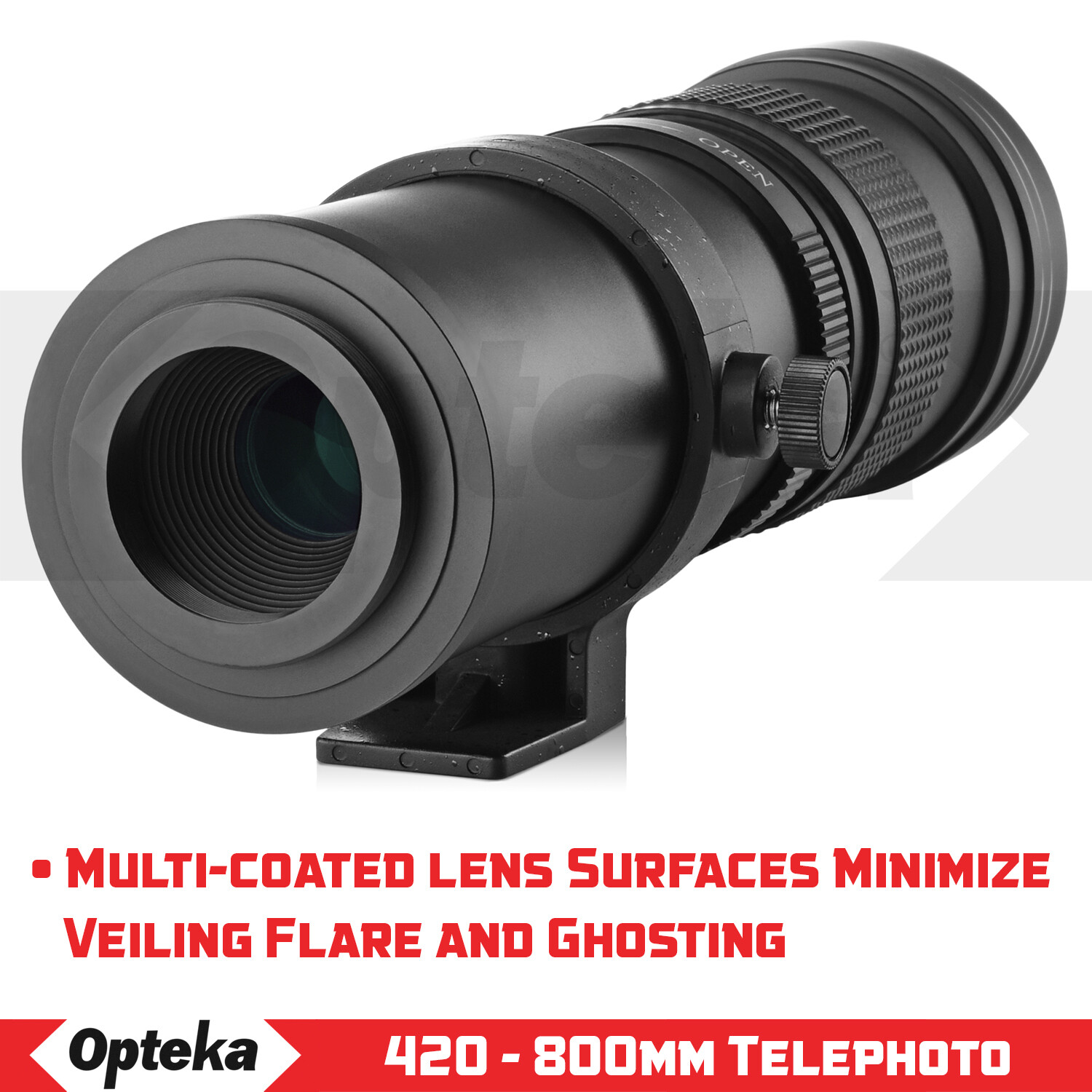 Opteka 420-800mm f/8.3 Telephoto Zoom Lens for Canon EOS EF Mount DSLR ...