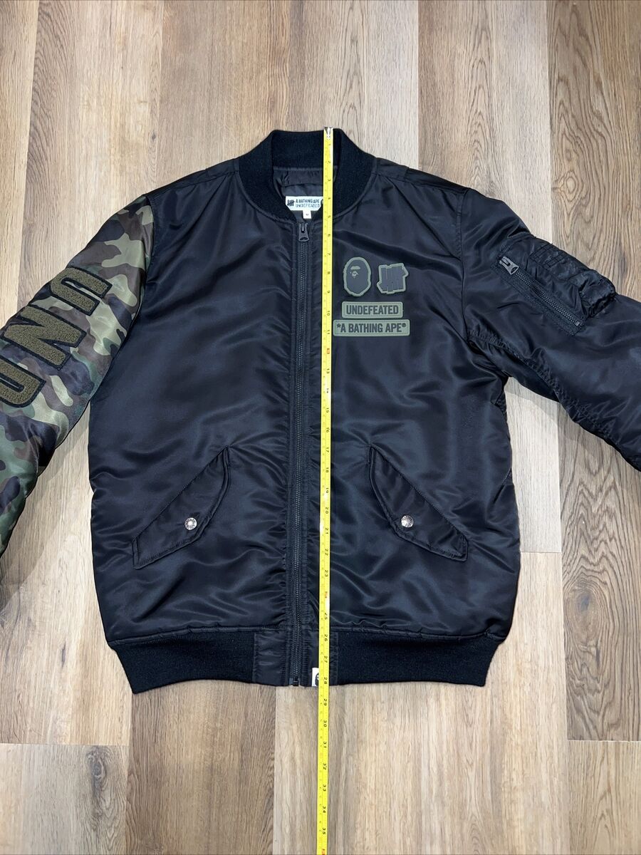 🔥 BAPE Undefeated Woodland Camo Shark MA1 Bomber Flight 🔥 BAPE Undefeated Woodland Camo Shark MA1 Bomber Flight