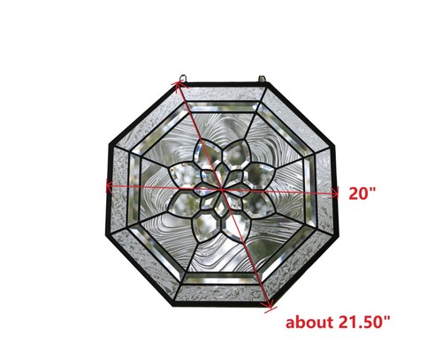 Handcrafted stained glass panel Clear Octagon Beveled window panel 20 ...