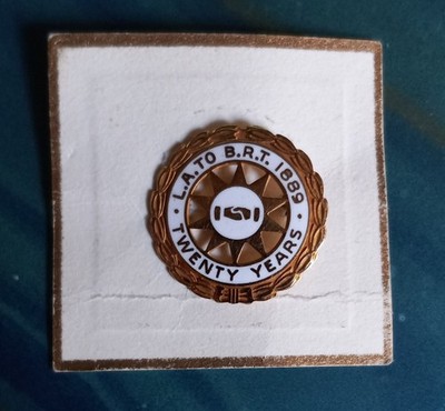 NEW Vintage 10K YELLOW GOLD L.A. TO B.R.T. 1889 TWENTY YEARS SERVICE ...