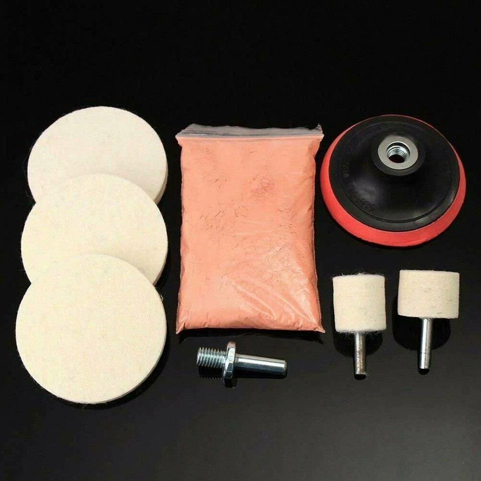 8PCS Cerium Oxide Glass Polishing Kit Windscreen Scratch Remover Felt ...