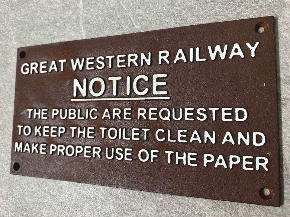 RAILWAY SIGN GWR Repro Toilet Plaque 30cm Funny Great Western Railway ...