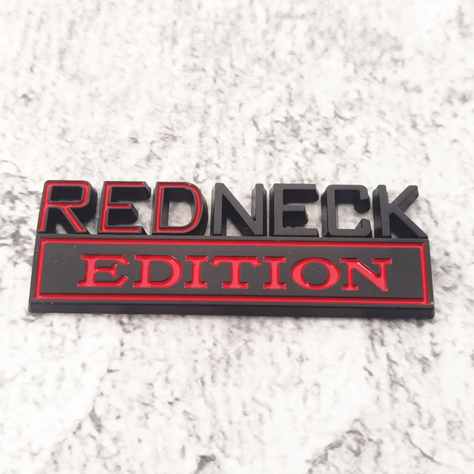 Redneck Edition Logo Emblem Decal Red Neck Chrome Truck Boat Car JQ | eBay