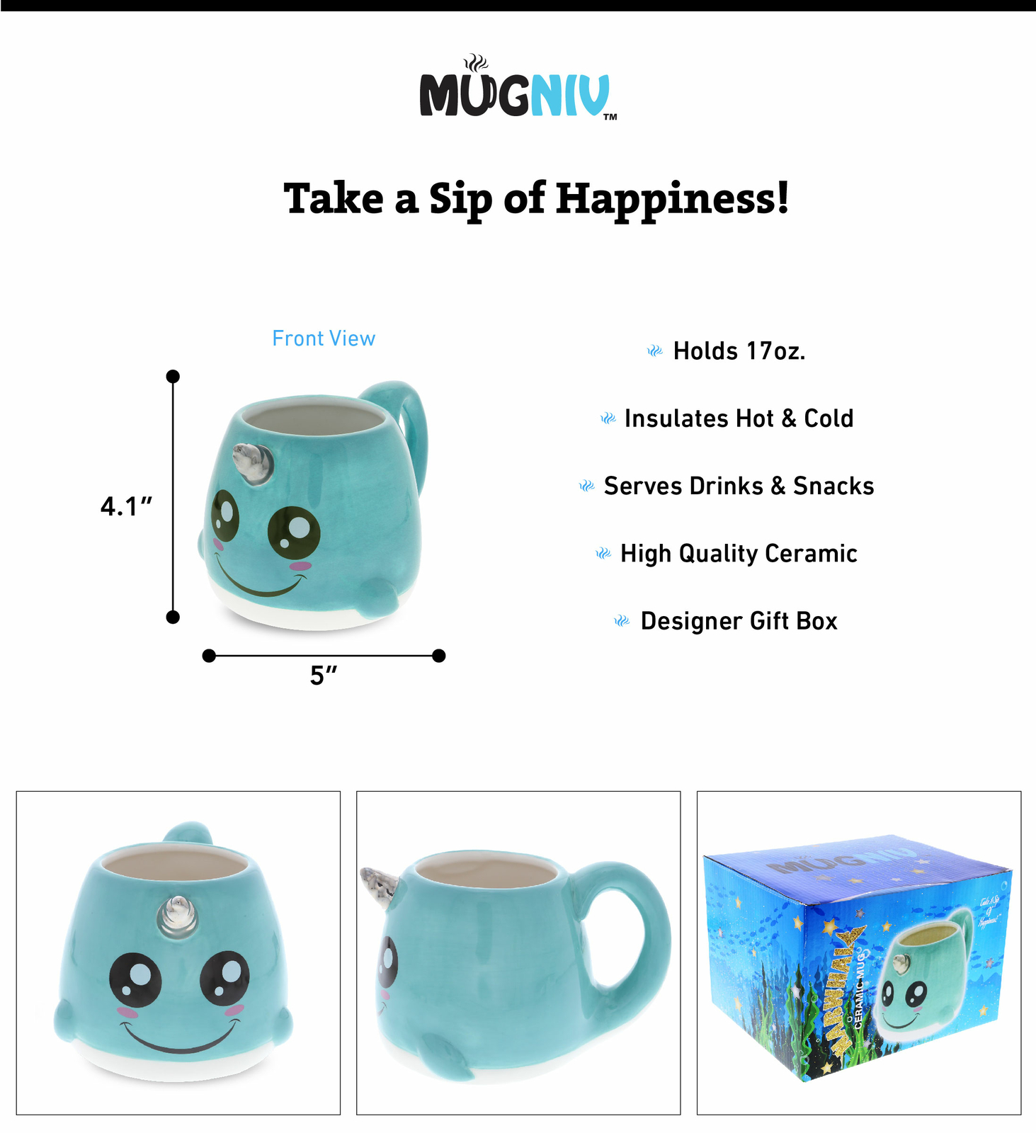 MUGNIV - NARWHAL MUG - 19.8oz | eBay