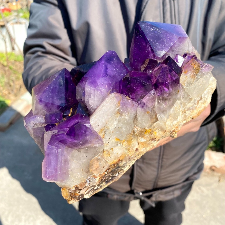 4.4LB Natural Amethyst Point Quartz Crystal Rock Stone Purple Mineral ...