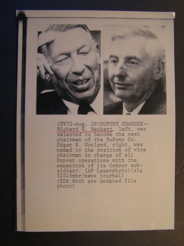 AP Wire Press Photo Dupont Changes Richard E Heckert Chairman Edgar S ...