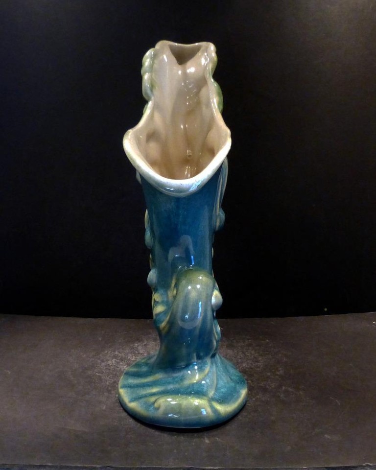 Haeger, Royal Hickman Vase In Blue Green High Gloss Mottled Glaze, 11 1 ...