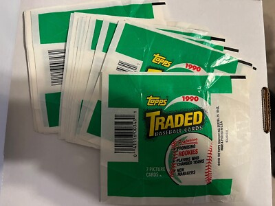 1990 Topps Traded Baseball Wax Pack - 21 wrappers | eBay