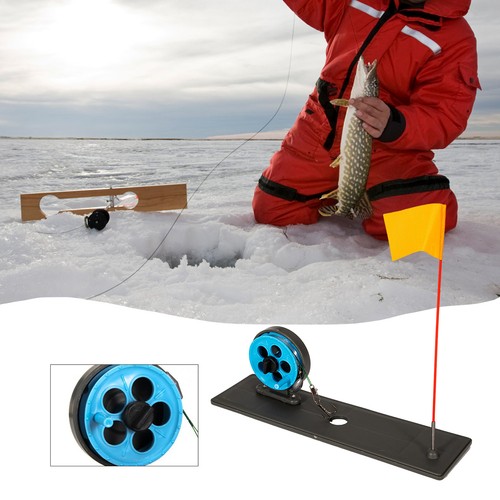 Portable Winter Ice Fishing Rod Tip Up With Flag Marker Pole Indicator ...