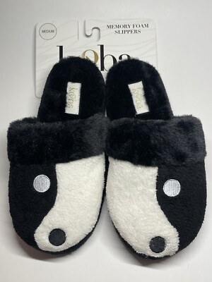 NEW Kooba Yin Yang Faux Fur Lined Memory Foam Slippers Women's Small 5 ...