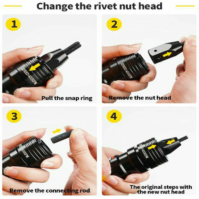 Pneumatic Air Rivet Nut Guns Rivnut Tool For M3 M4 M5 M6 M8 M10 M12 ...