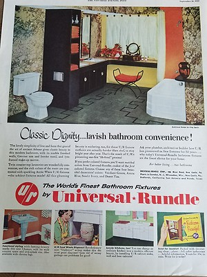 1953 Universal Rundle bathroom fixtures vintage sink toilet bathtub ...