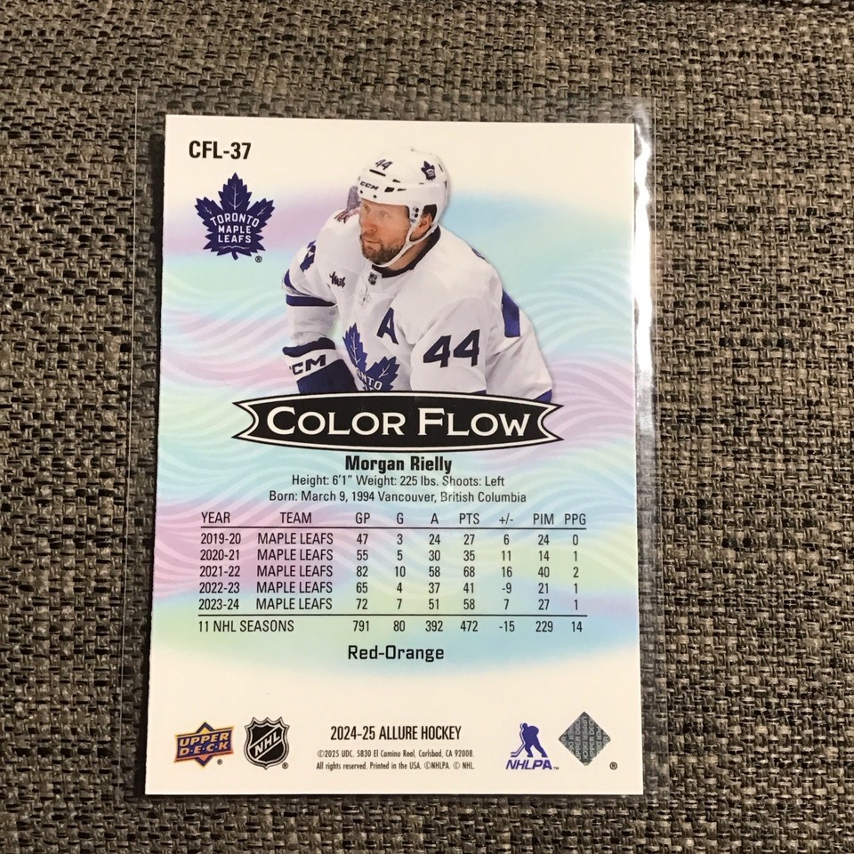 2024-25 UD Allure Color Flow Red-Orange Morgan Rielly | eBay