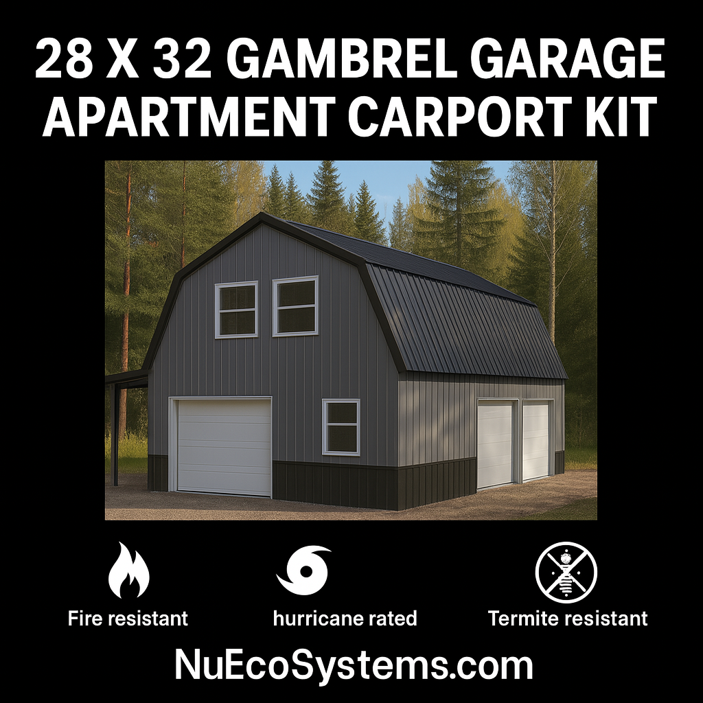 ADU KIT 22' x 24' Tall Lightweight Galvanized Steel Garage and ...