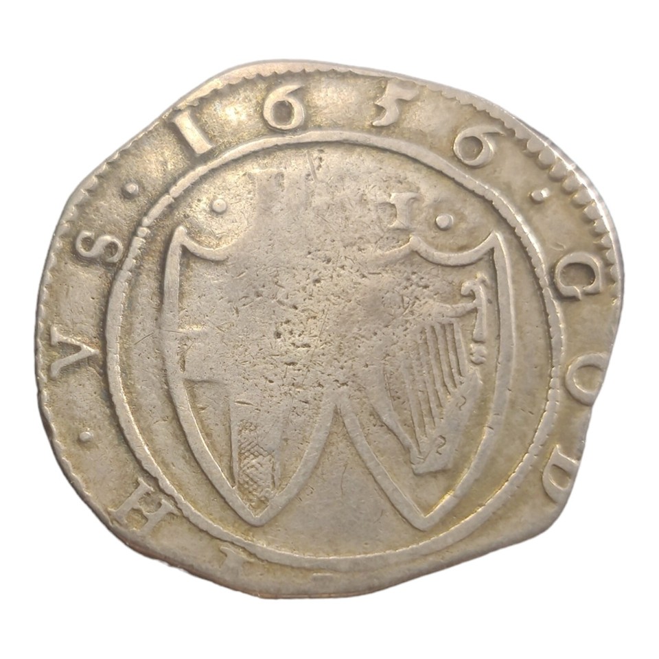 1656 Commonwealth Of England Half Crown Post Civil War Oliver Cromwell ...