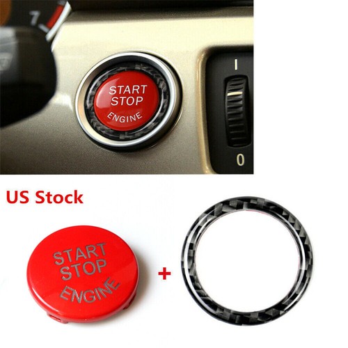 2x Carbon Fiber Engine Start Stop Button Ring Trim For BMW 3 Series E90 2009-12 | eBay